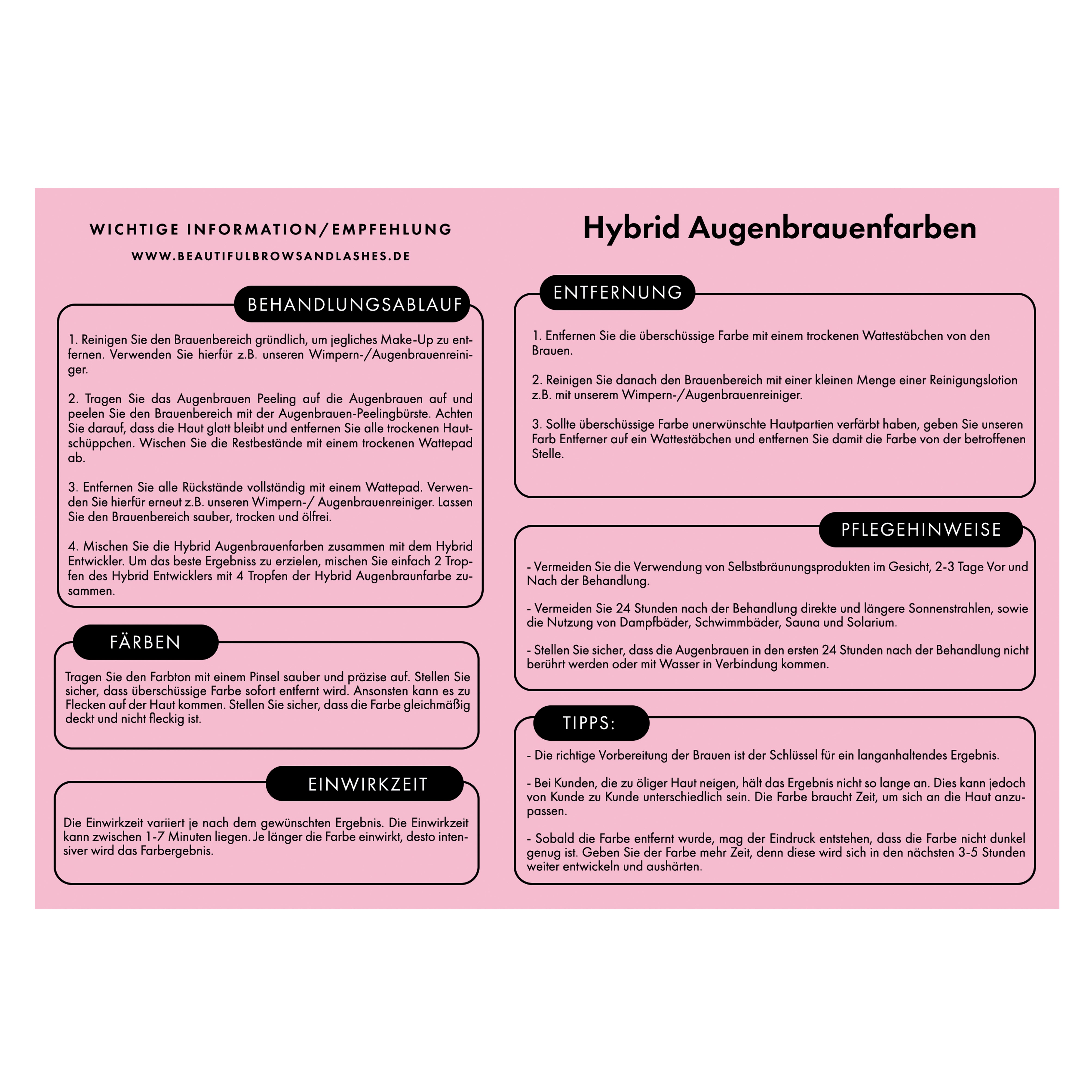 Hybrid Wimpern-/Augenbrauenfarben - beidseitiger Flyer – Beautiful ...